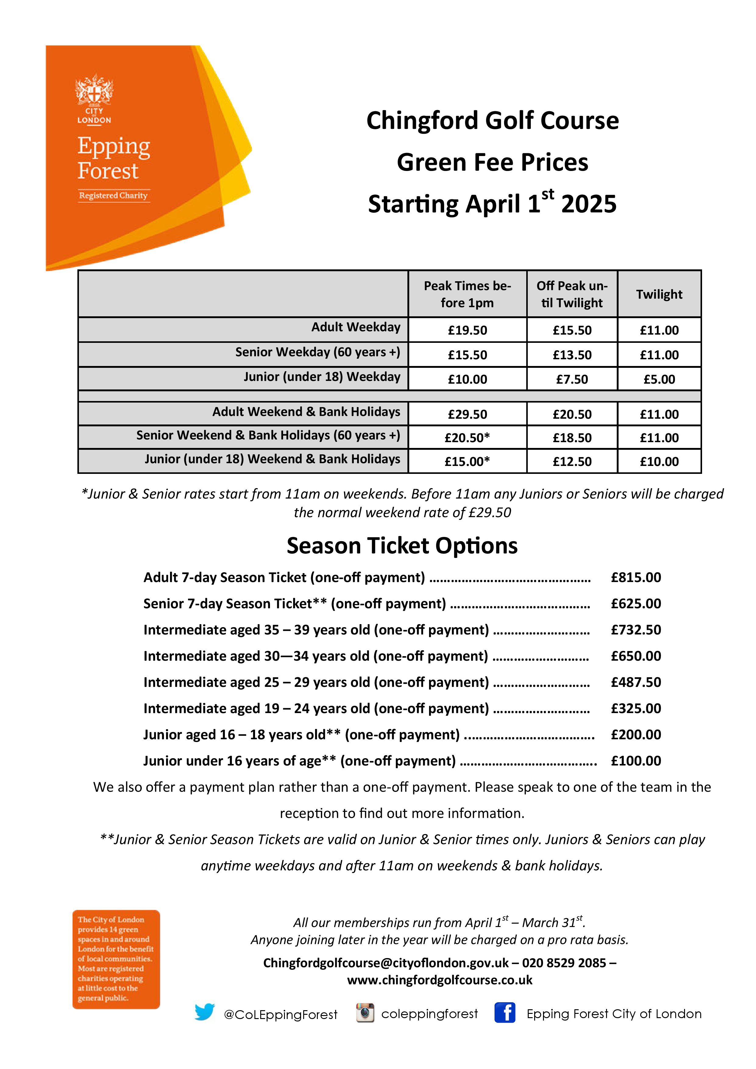 Visitors - Chingford Golf Course